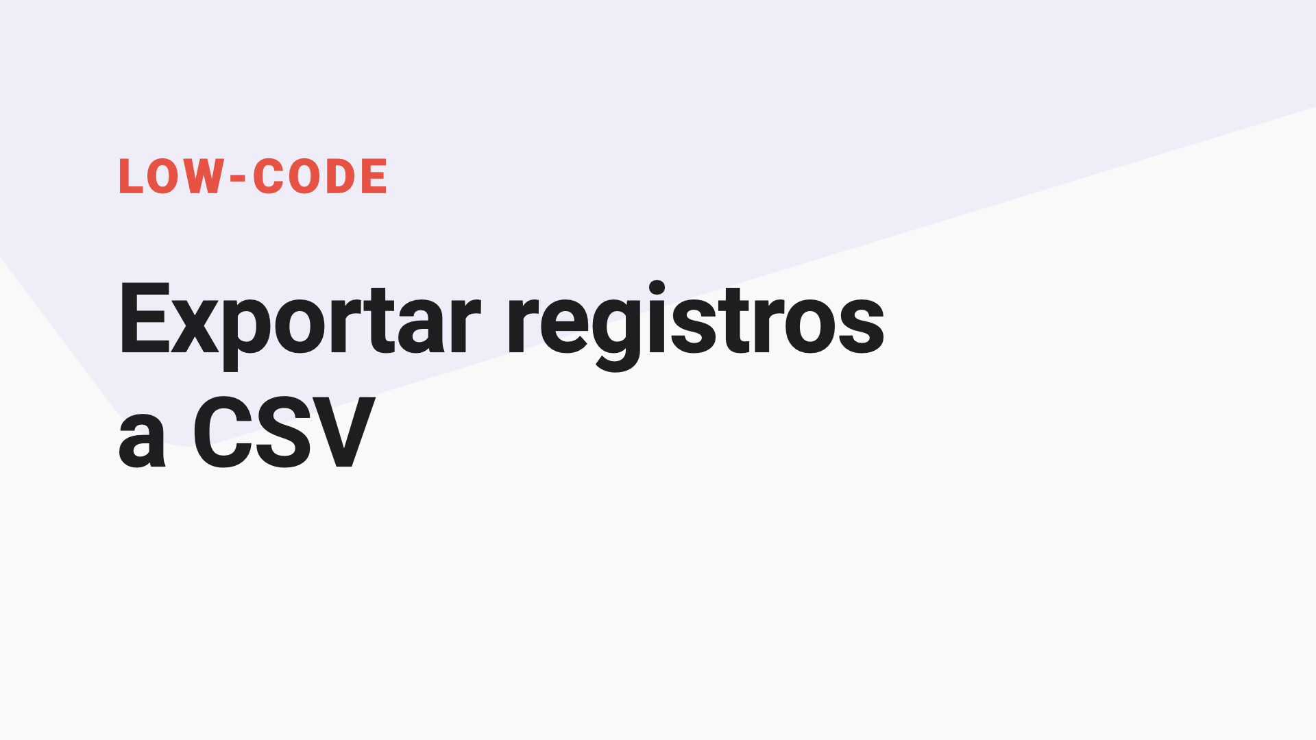 Exportar registros a CSV